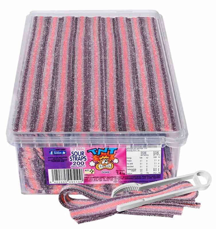 TNT Sour Straps Grape 1.4kg – Heavenly Treats